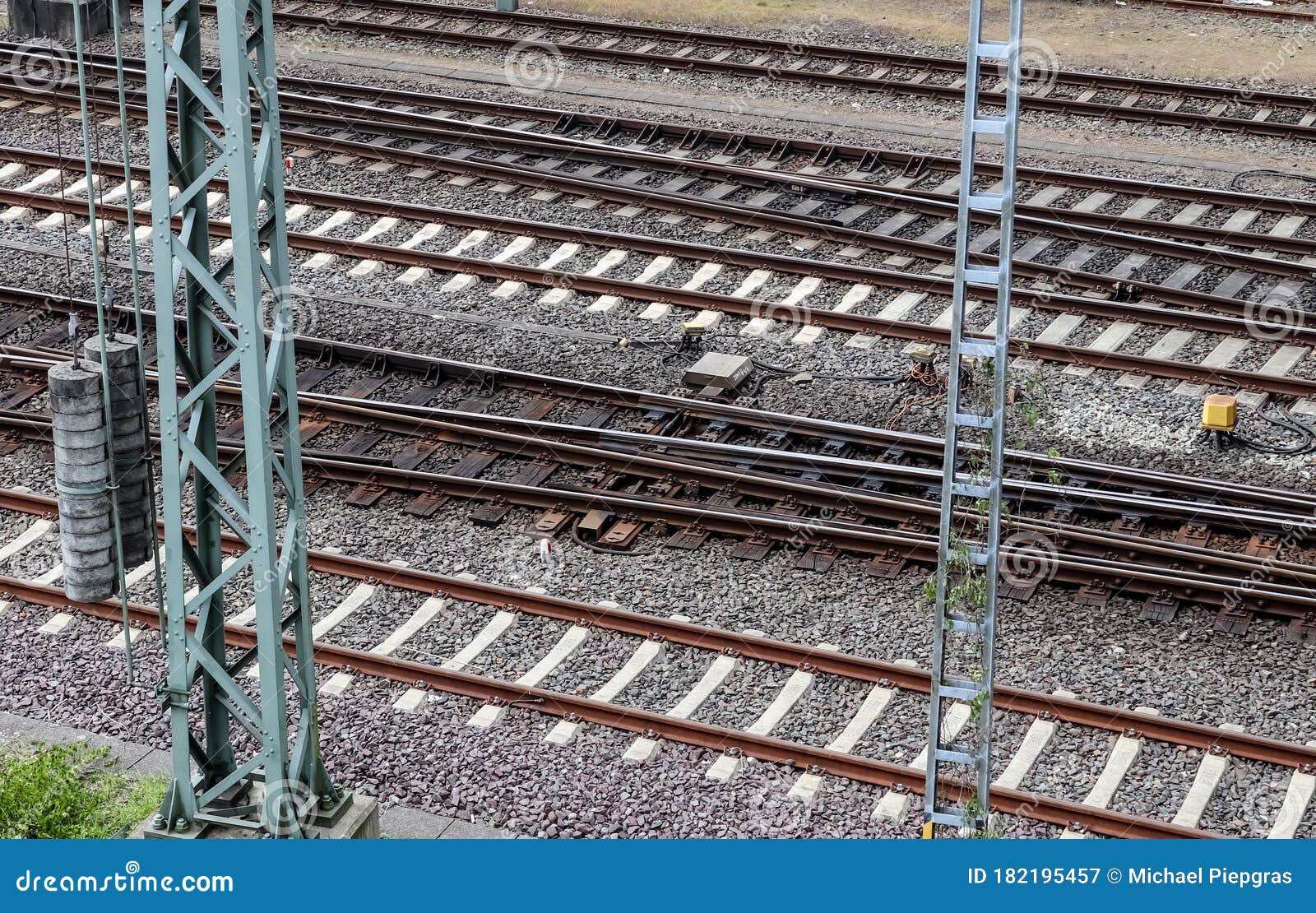 Multiple Railroad Tracks with Junctions at a Railway Station in a ...