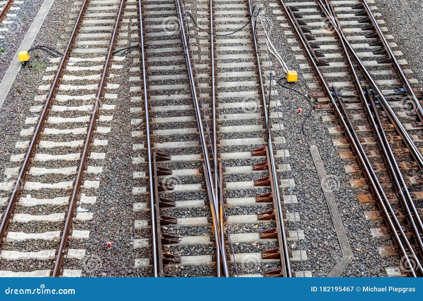 Multiple Railroad Tracks with Junctions at a Railway Station in a ...