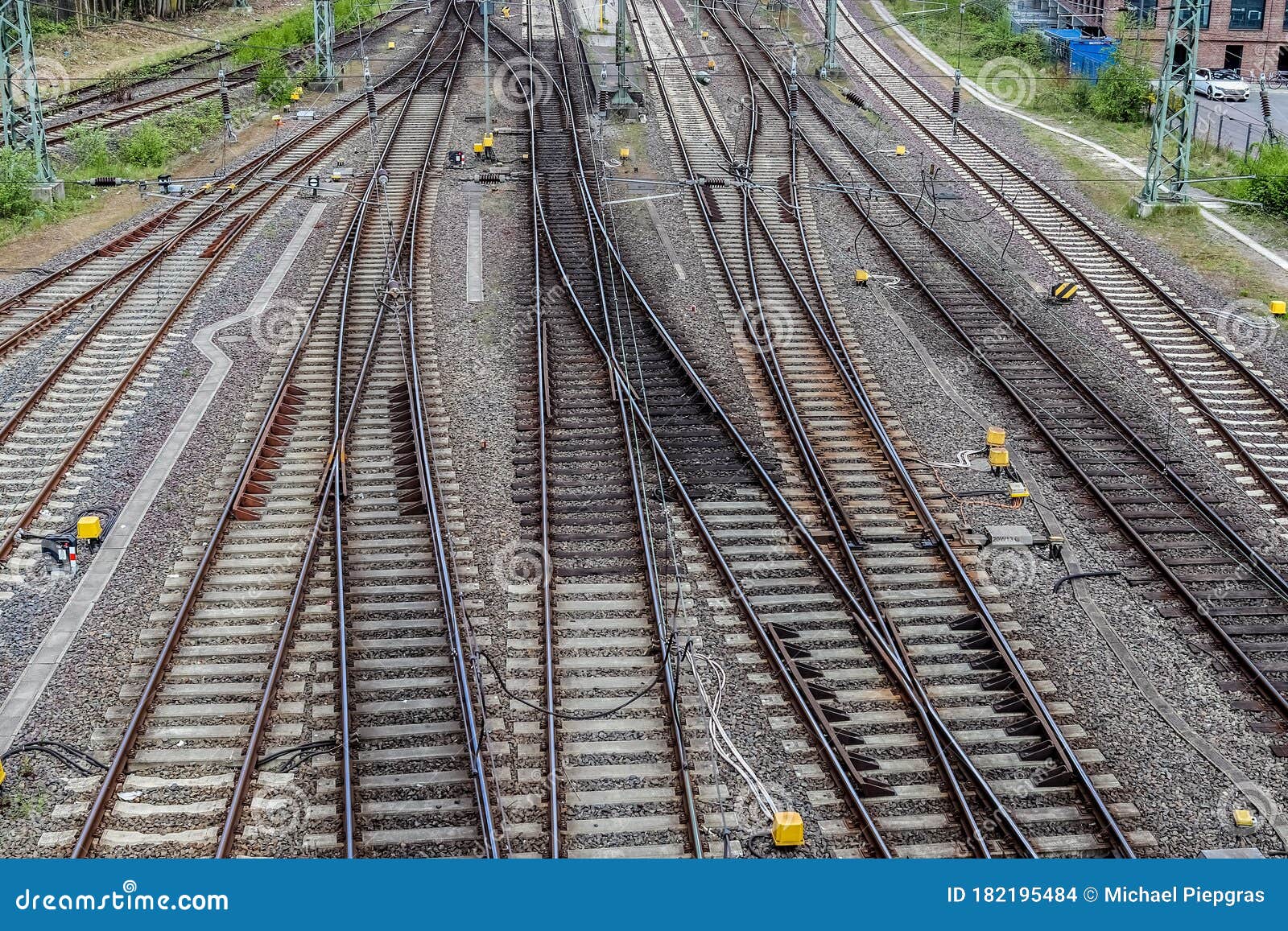 Multiple Railroad Tracks with Junctions at a Railway Station in a ...
