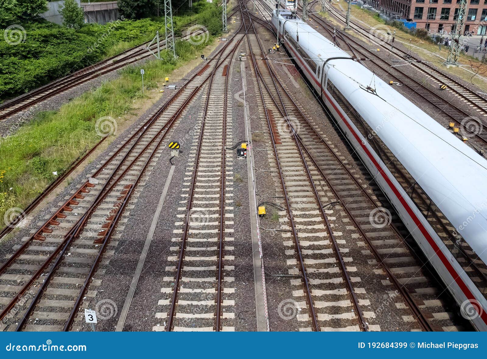 Multiple Railroad Tracks with Junctions at a Railway Station in a ...