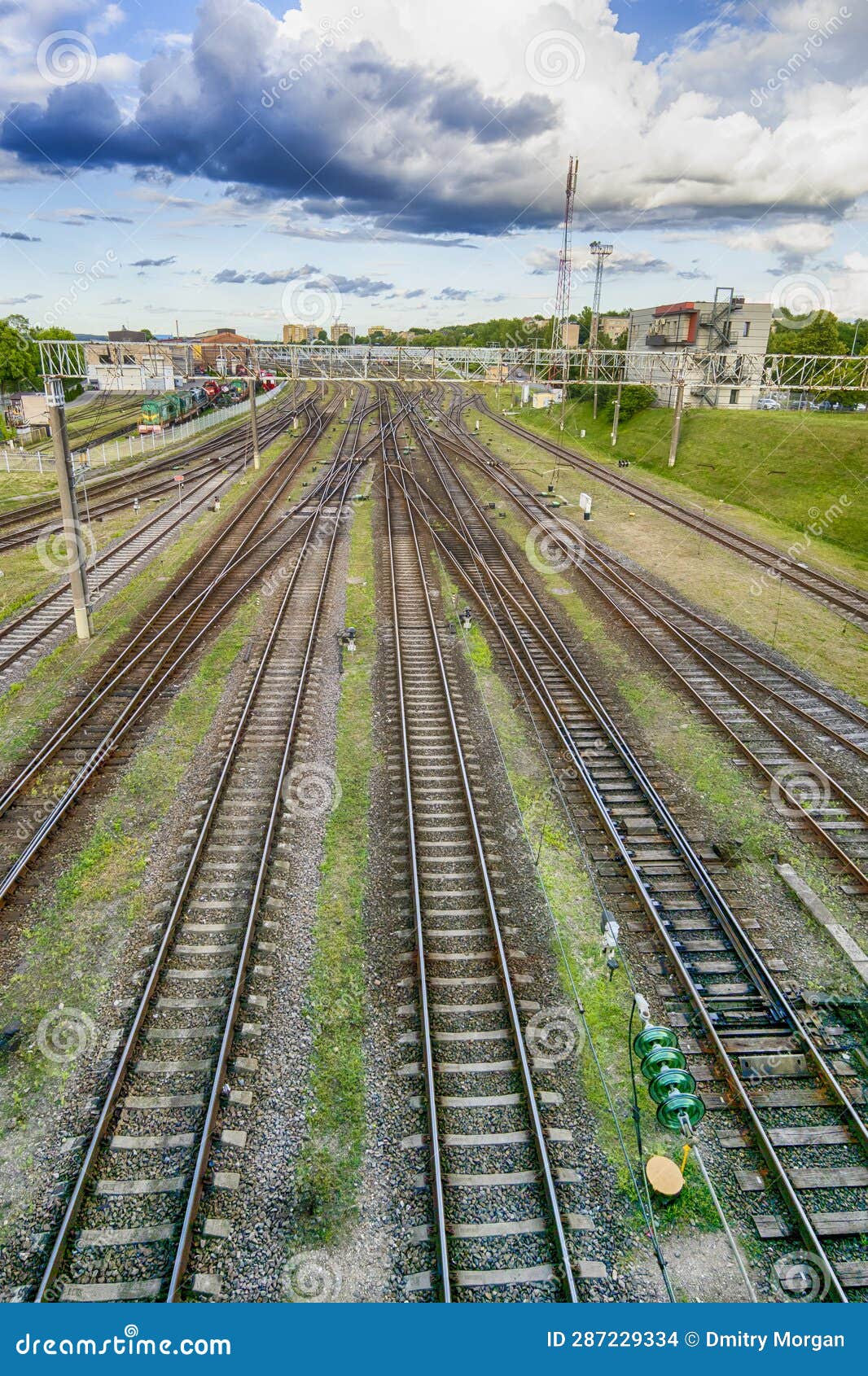 Multiple Railway Station with Wagons during Daytime from Upper Point ...