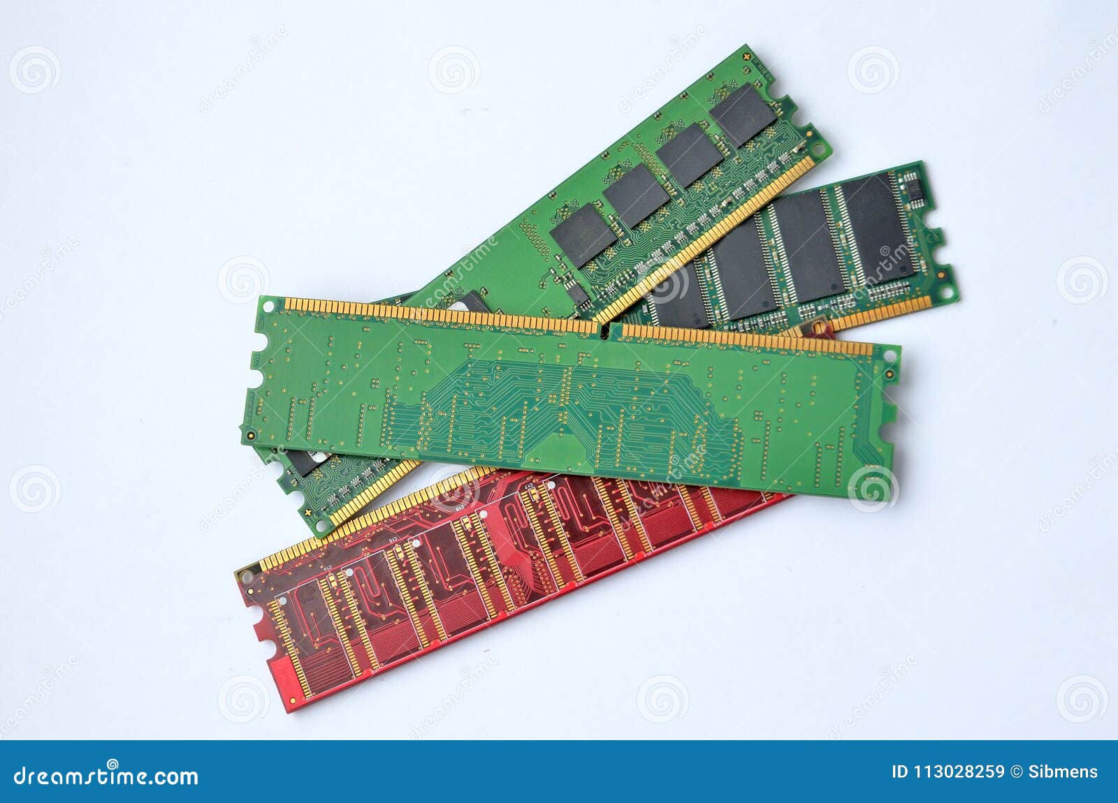 Multiple RAM Modules For Computer, Close-up, White Background Royalty ...