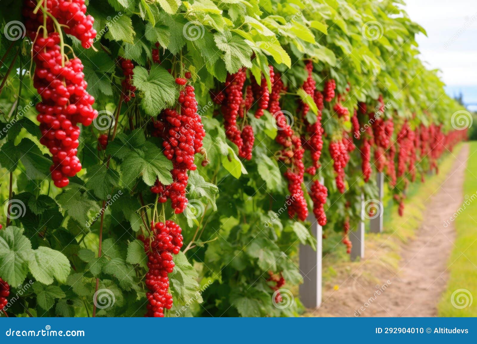 Multiple Raspberry Bushes with Ripe Red Fruit Stock Photo - Image of ...