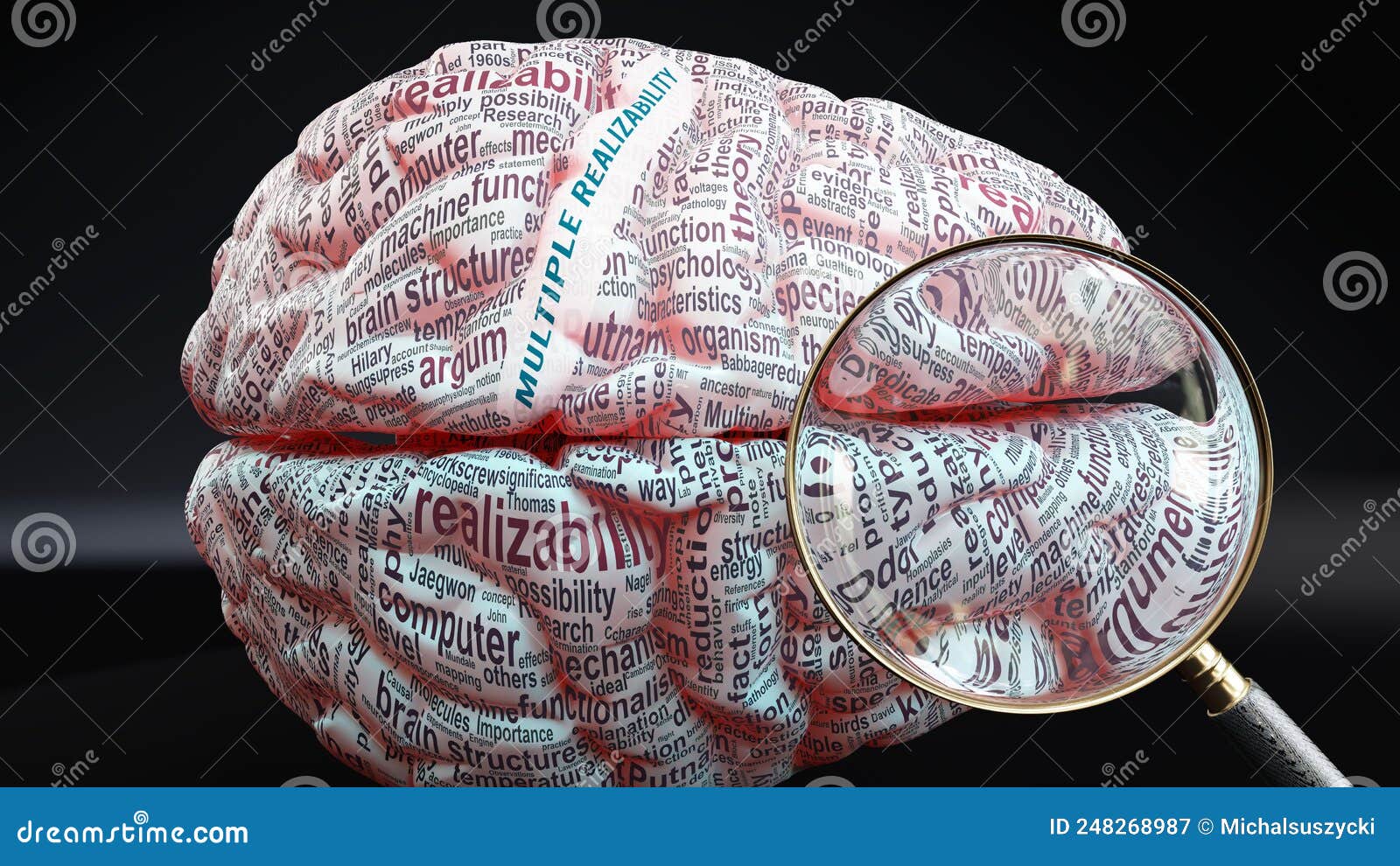 Multiple Realizability in Human Brain Stock Illustration - Illustration ...