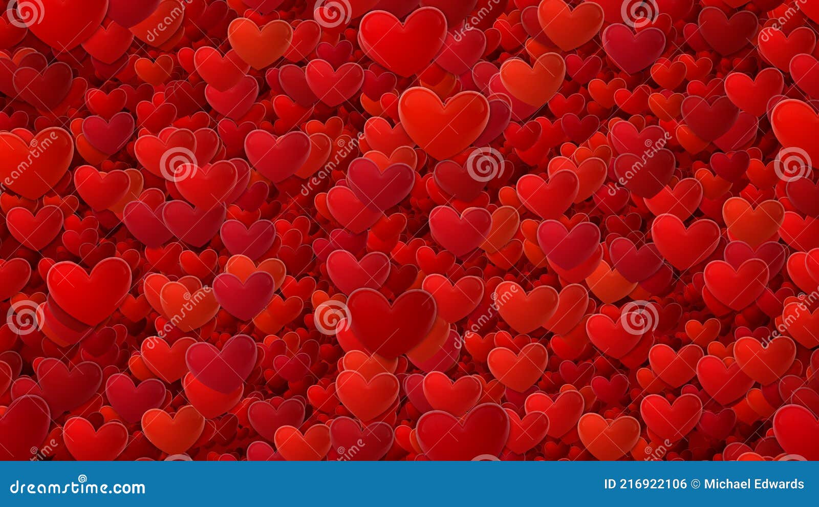 Multiple Red Hearts with Gradient Effect. Backdrop Design Stock ...