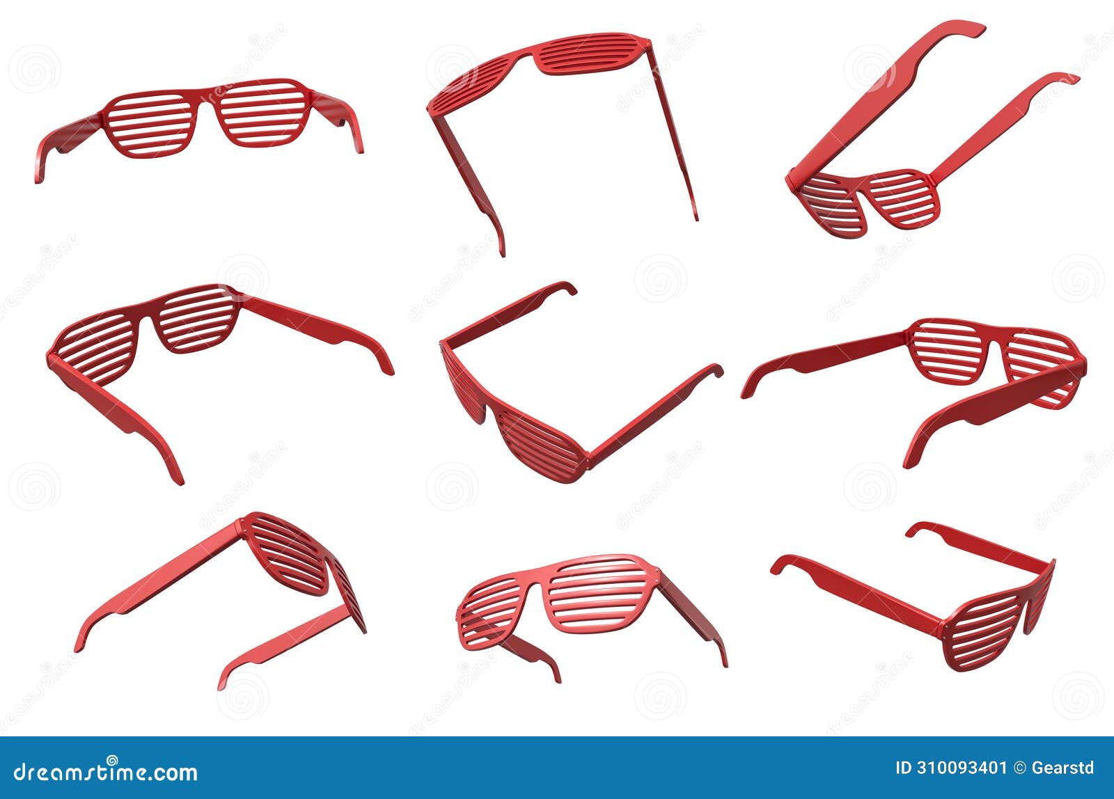Multiple Red Shutter Shades in Various Orientations Stock Illustration ...