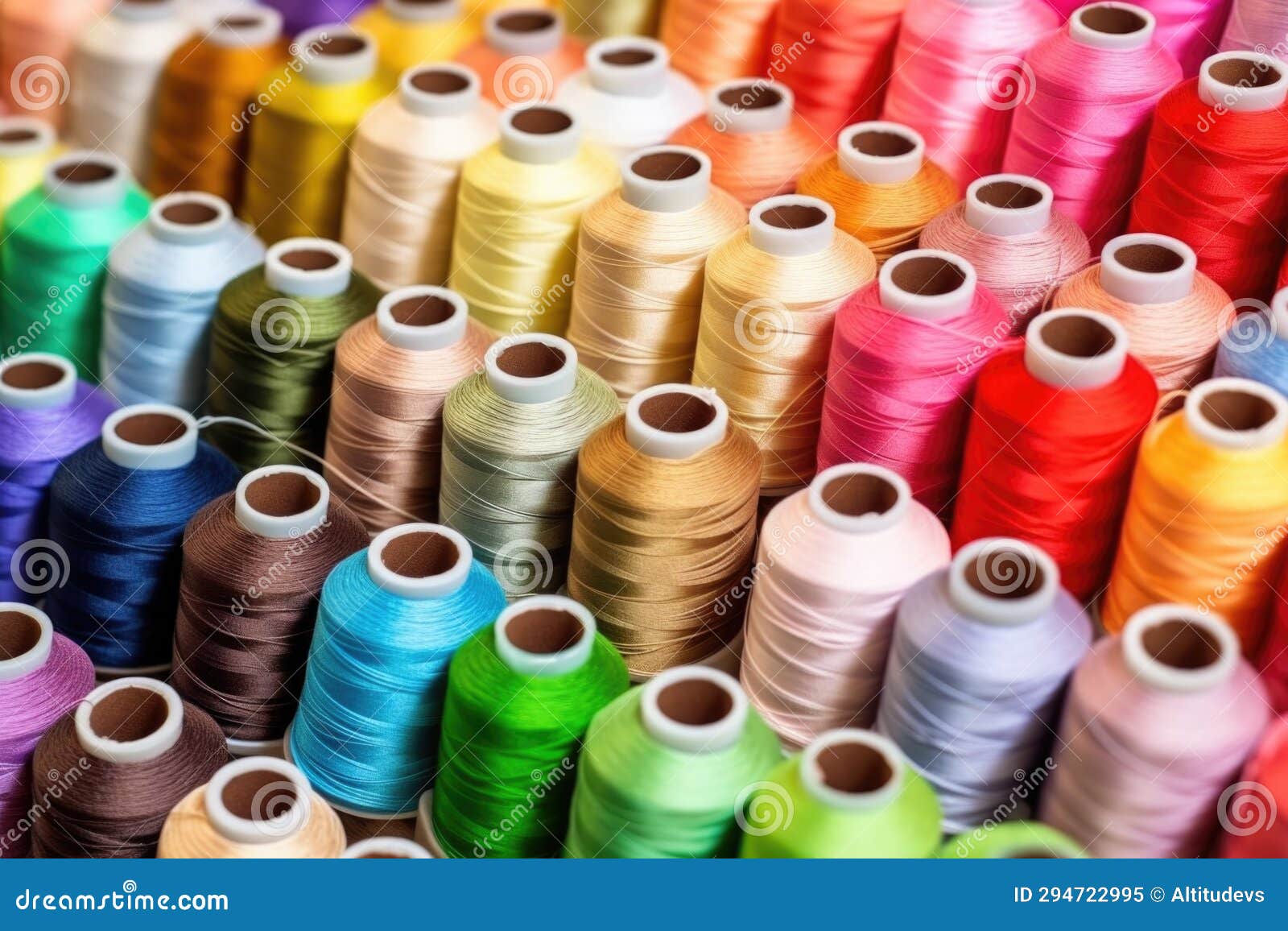 Multiple Reels of Stitching Thread in Various Colors Stock Image ...