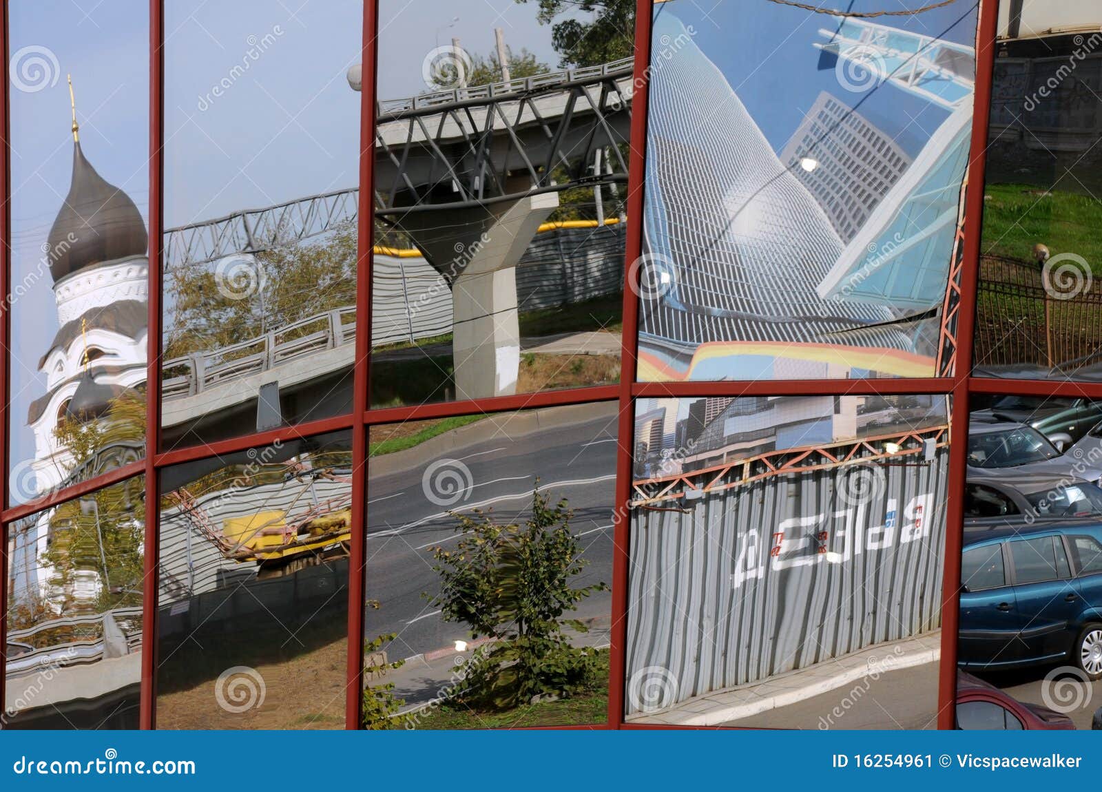 Multiple Reflections in the Building Windows Stock Image - Image of ...