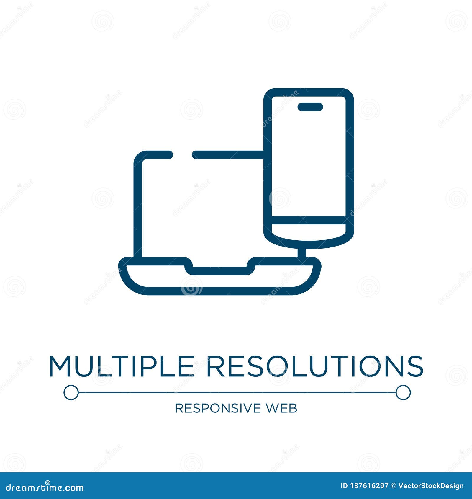 Multiple Resolutions Icon. Linear Vector Illustration from Responsive ...