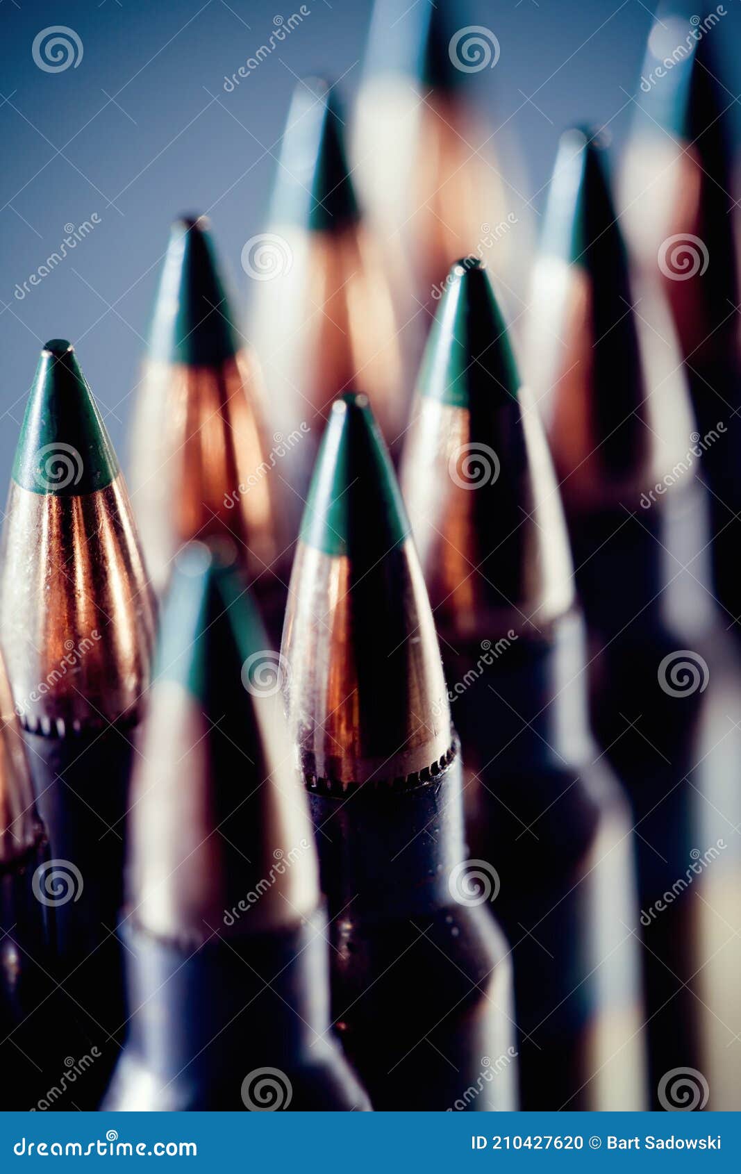 Multiple Rifle Bullets in Casings Stock Photo - Image of ammo, caliber ...