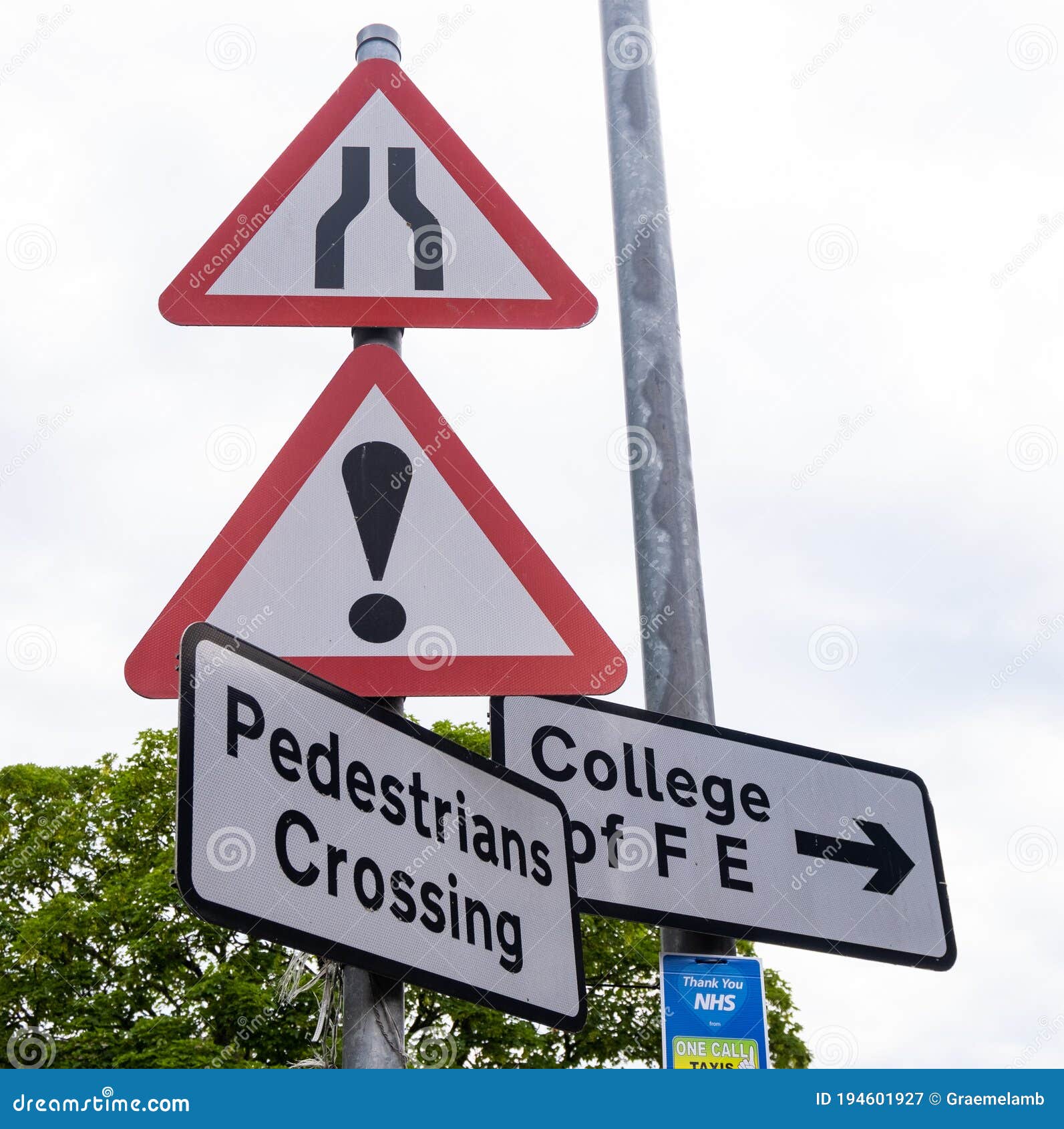 Multiple Road Traffic Signs Seen Located At The Beginning Of Major Road ...