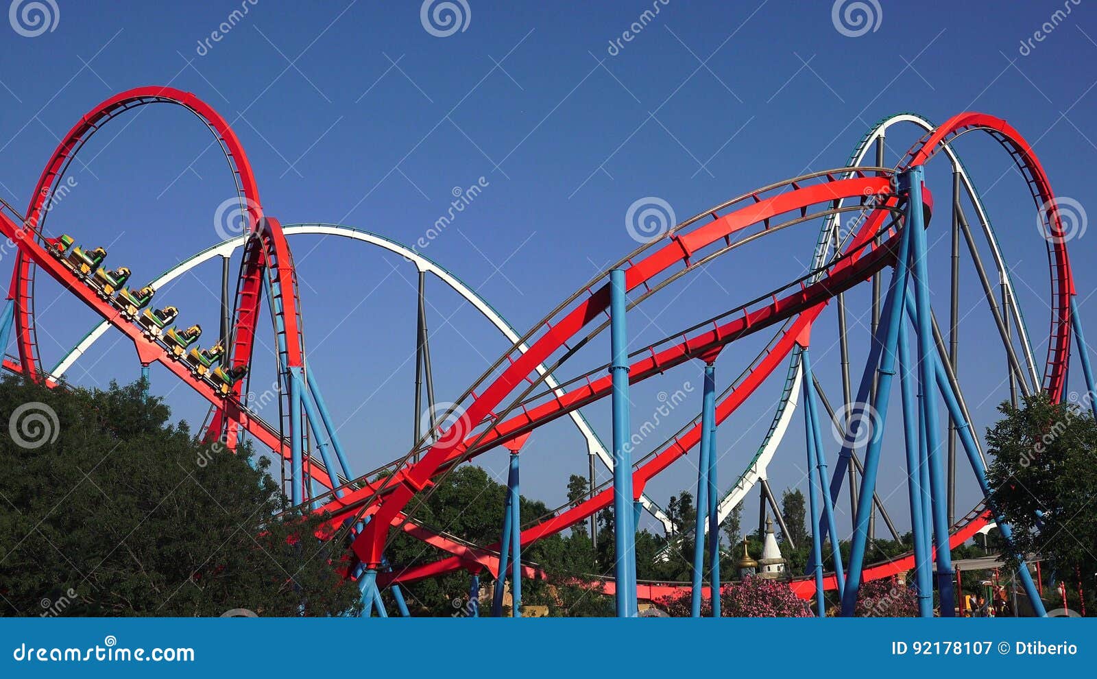 Multiple Roller Coasters at Theme Park Editorial Photography - Image of ...
