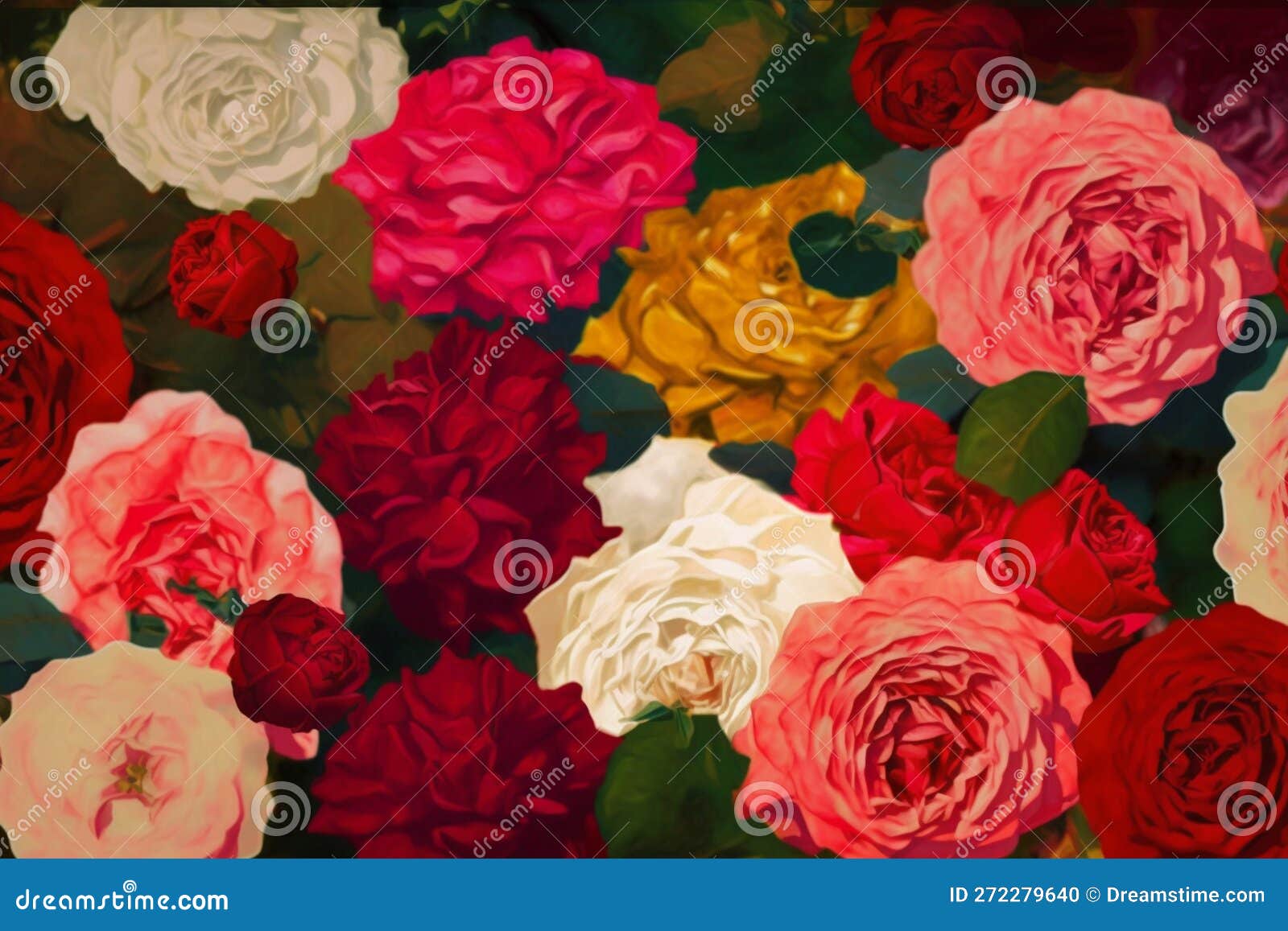 Multiple Roses Generative AI Stock Illustration - Illustration of pink ...