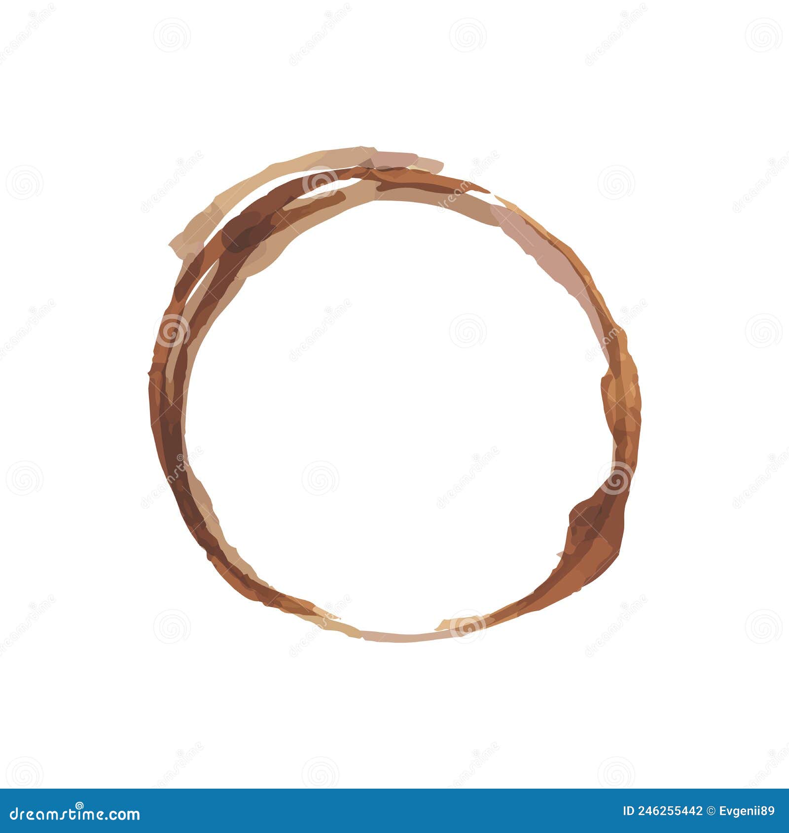 Multiple Round Shaped Coffee Cup Stain Isolated on White Stock Vector ...
