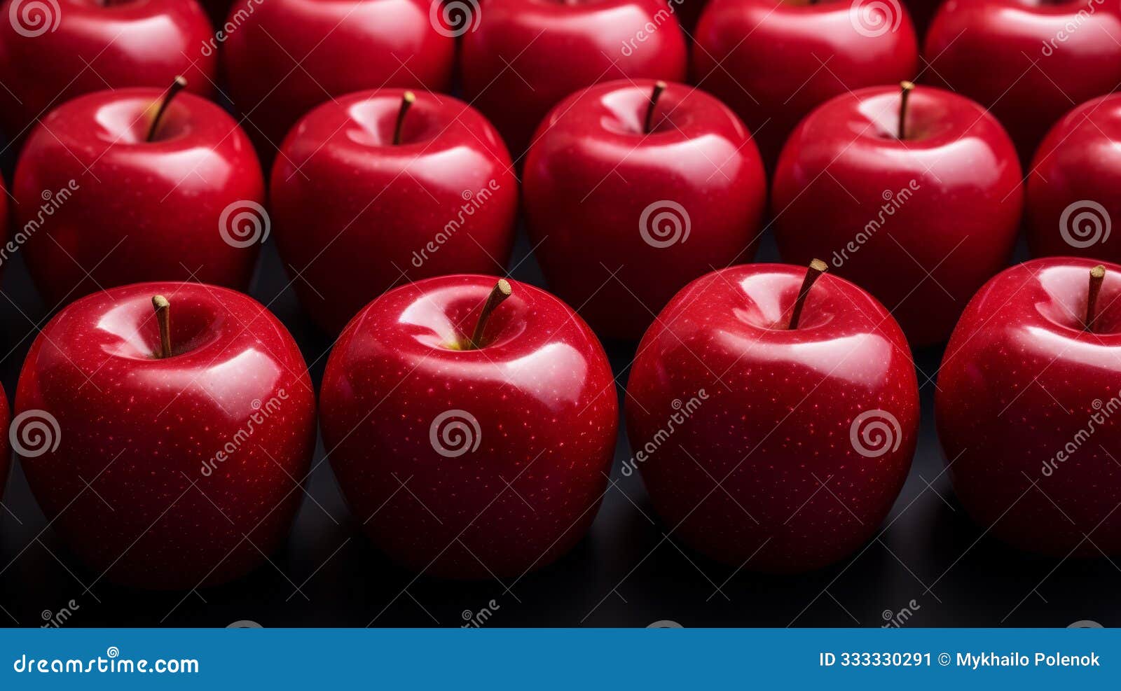 Multiple Rows of Perfect Red Apples. Neural Network Ai Generated Stock ...