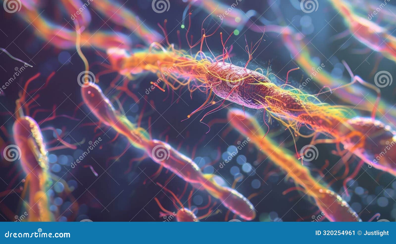 Multiple Rows of Synchronized Flagella Seen through a Microscope Aiding ...