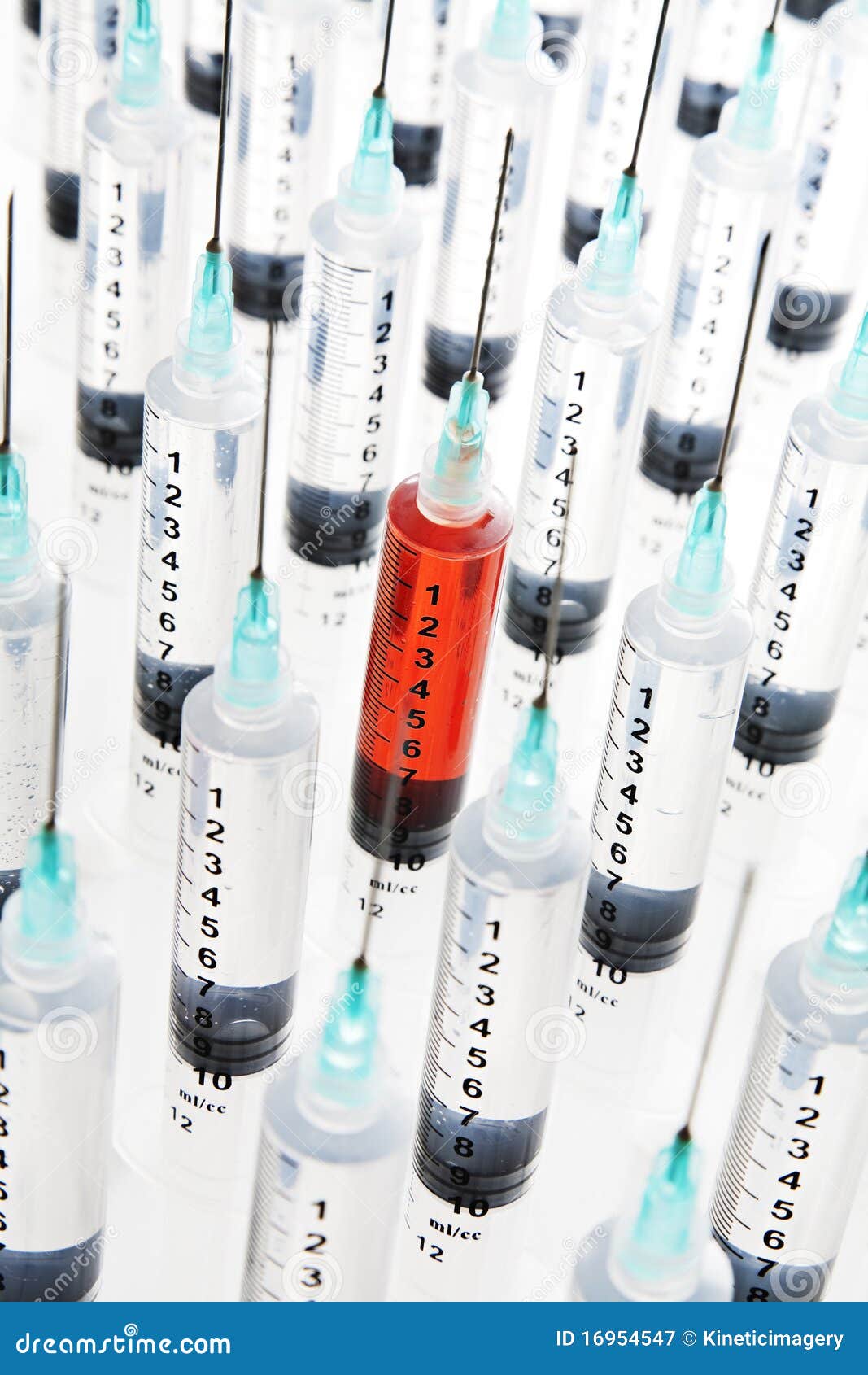 Multiple rows of syringes stock image. Image of manipulation - 16954547