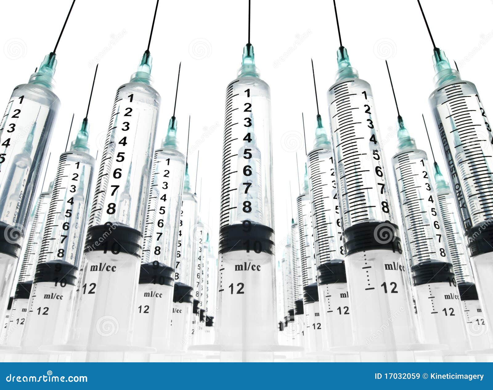 Multiple rows of syringes stock image. Image of experiment - 17032059