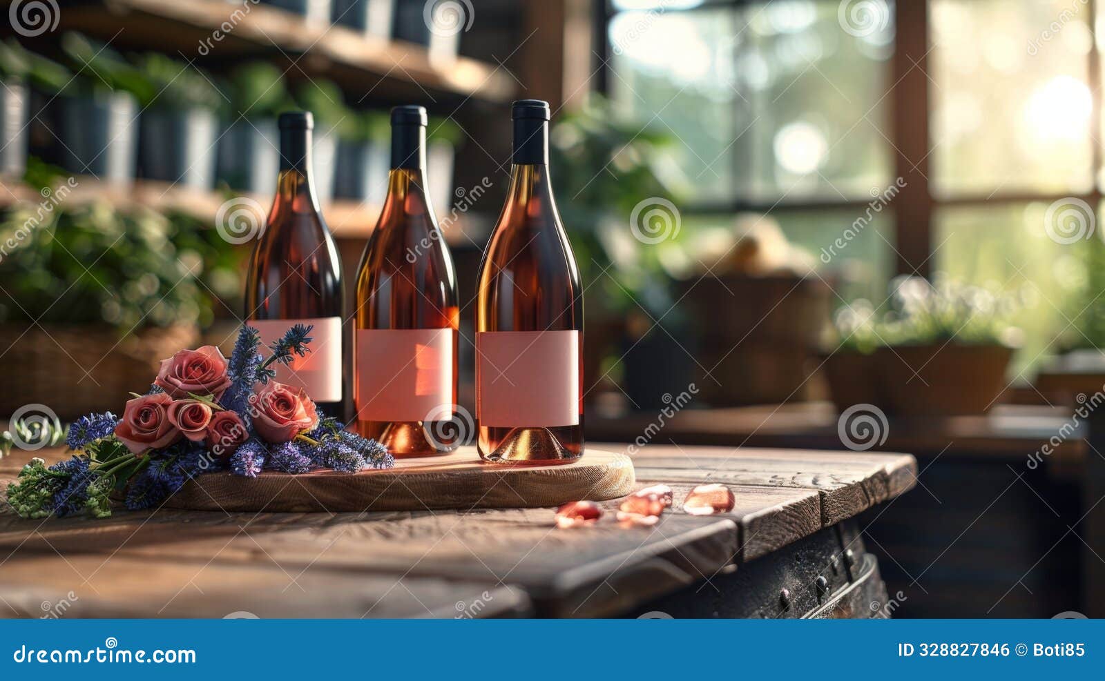 Multiple Rustic Wine Bottle Mockup Set with Blank Labels for ...