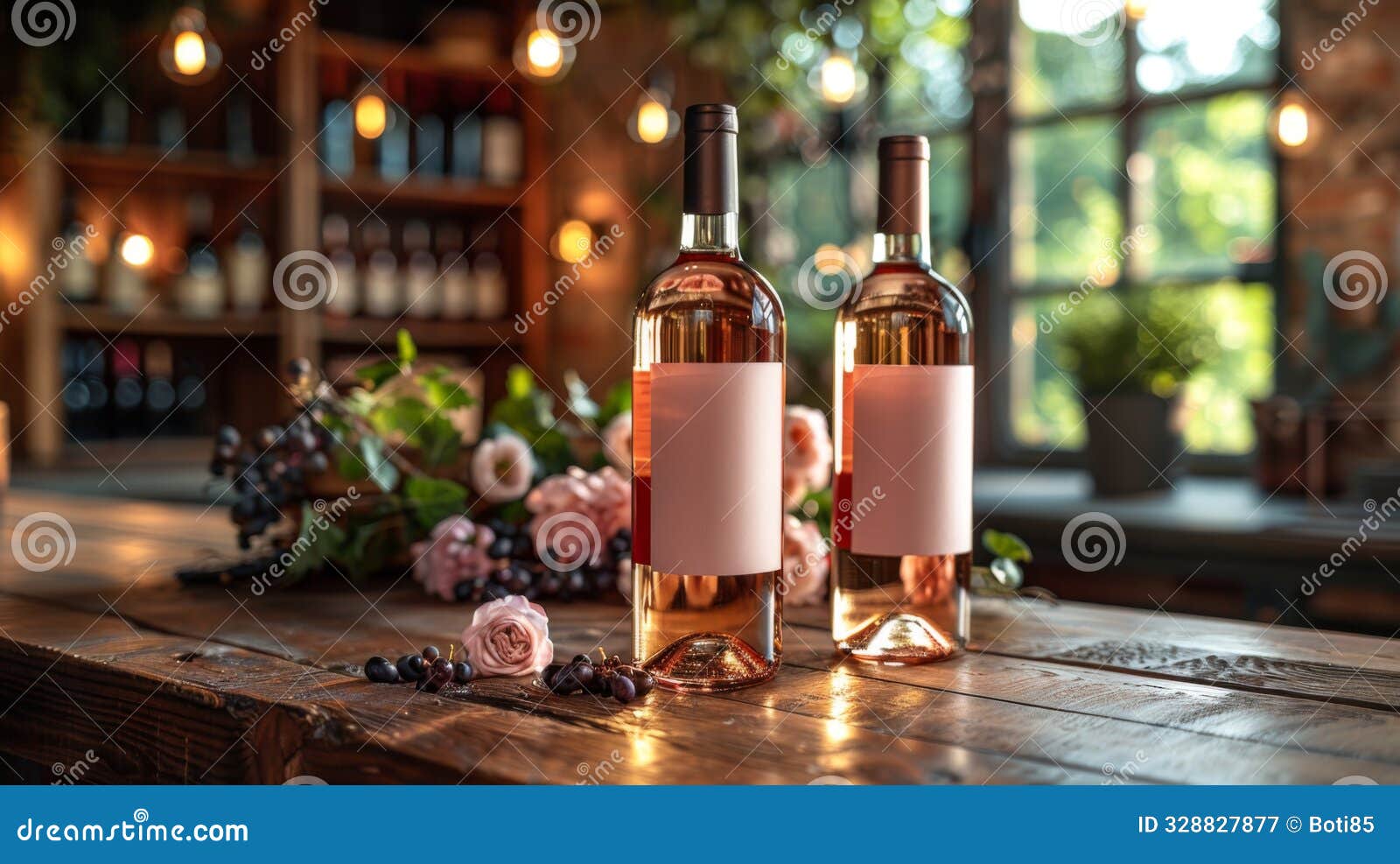 Multiple Rustic Wine Bottle Mockup Set with Blank Labels for ...