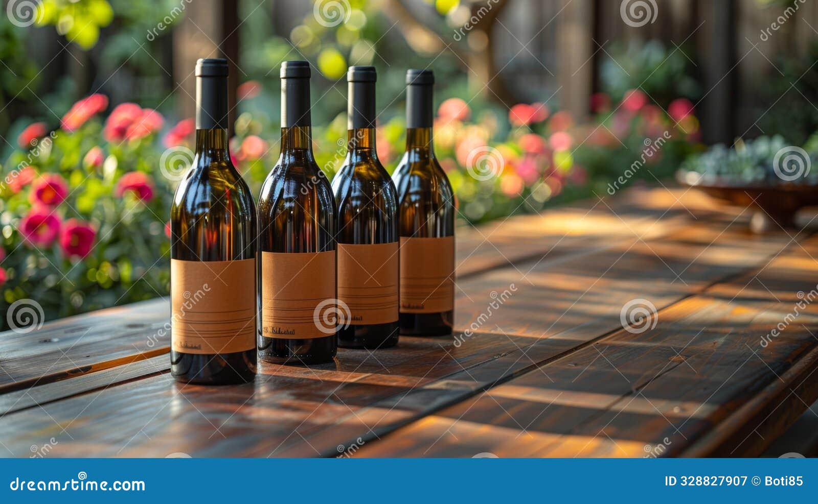 Multiple Rustic Wine Bottle Mockup Set with Blank Labels for ...
