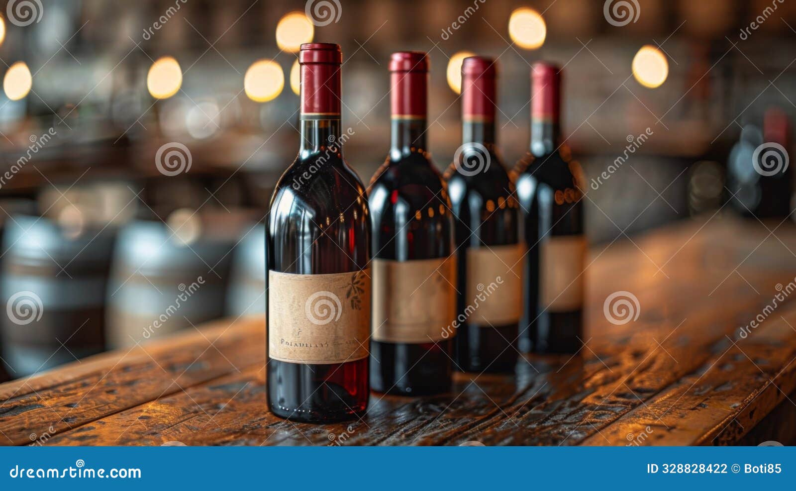 Multiple Rustic Wine Bottle Mockup Set With Blank Labels For ...