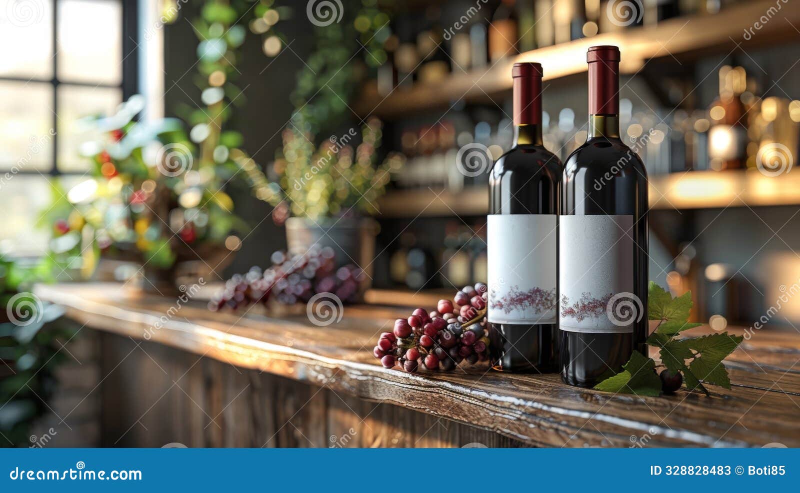 Multiple Rustic Wine Bottle Mockup Set With Blank Labels For ...
