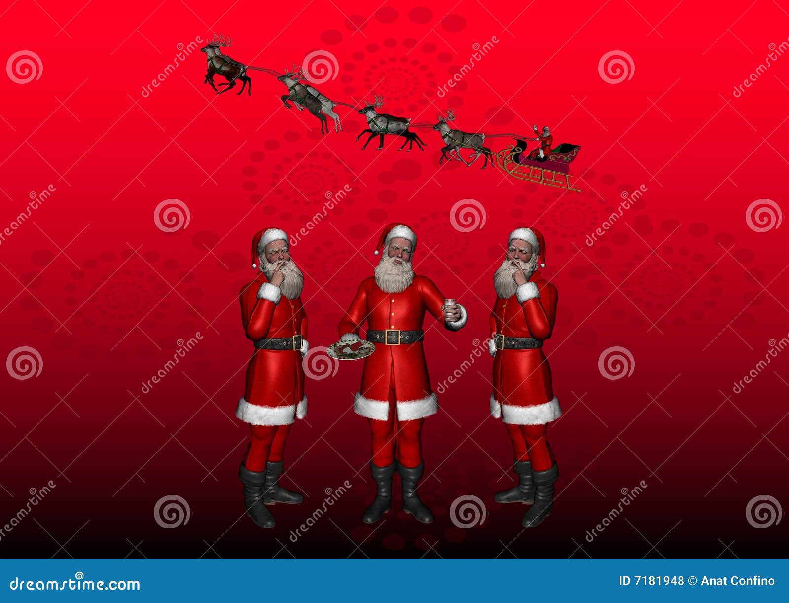 Multiple Santa 6 stock illustration. Illustration of graphic - 7181948