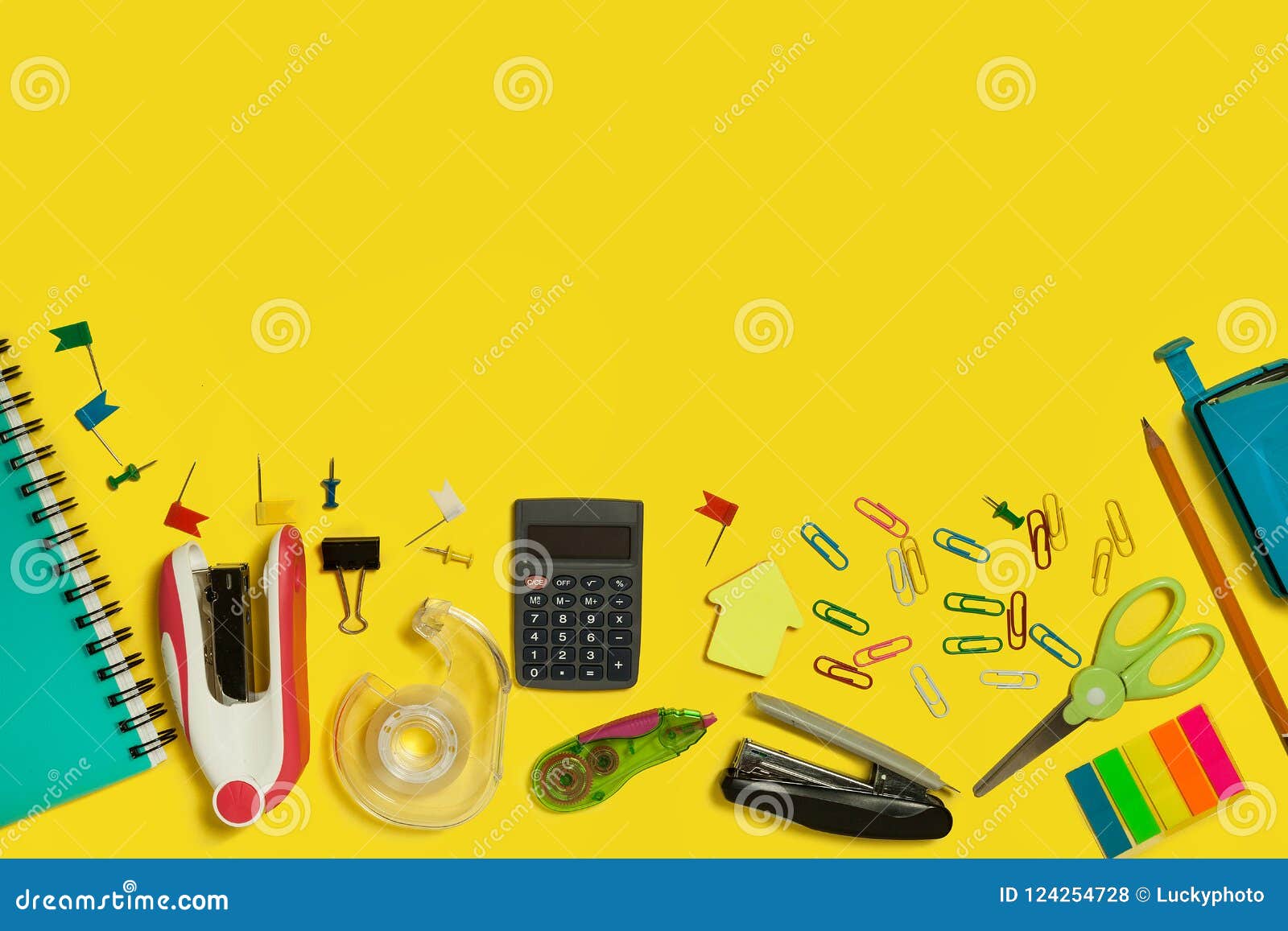 Multiple School and Office Gadget Stock Photo - Image of clock ...