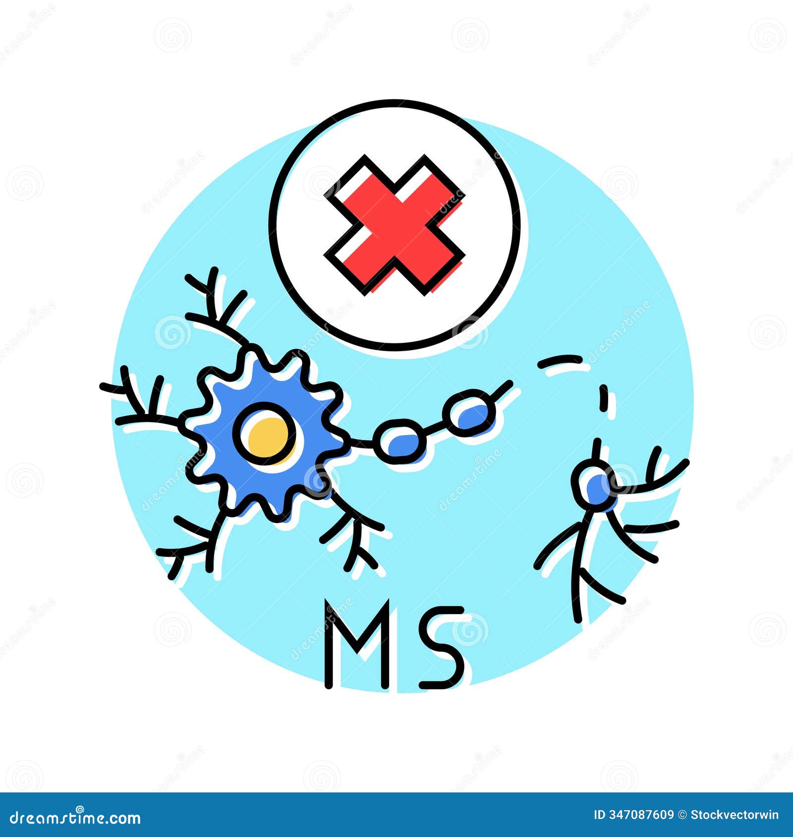Multiple Sclerosis Disease Color Icon Vector Illustration Stock ...