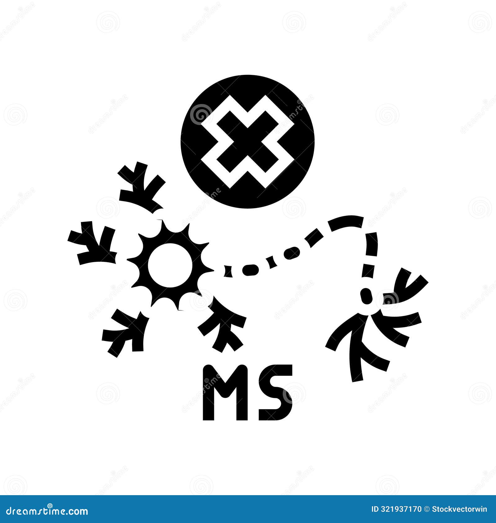Multiple Sclerosis Disease Glyph Icon Vector Illustration Stock Vector ...