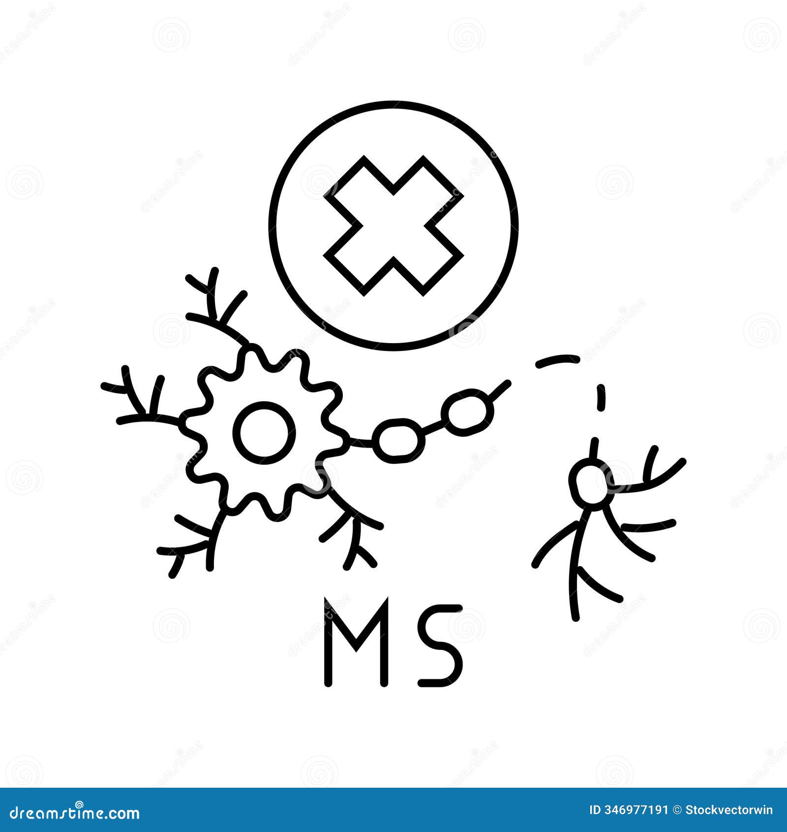 Multiple Sclerosis Disease Line Icon Vector Illustration Stock Vector ...