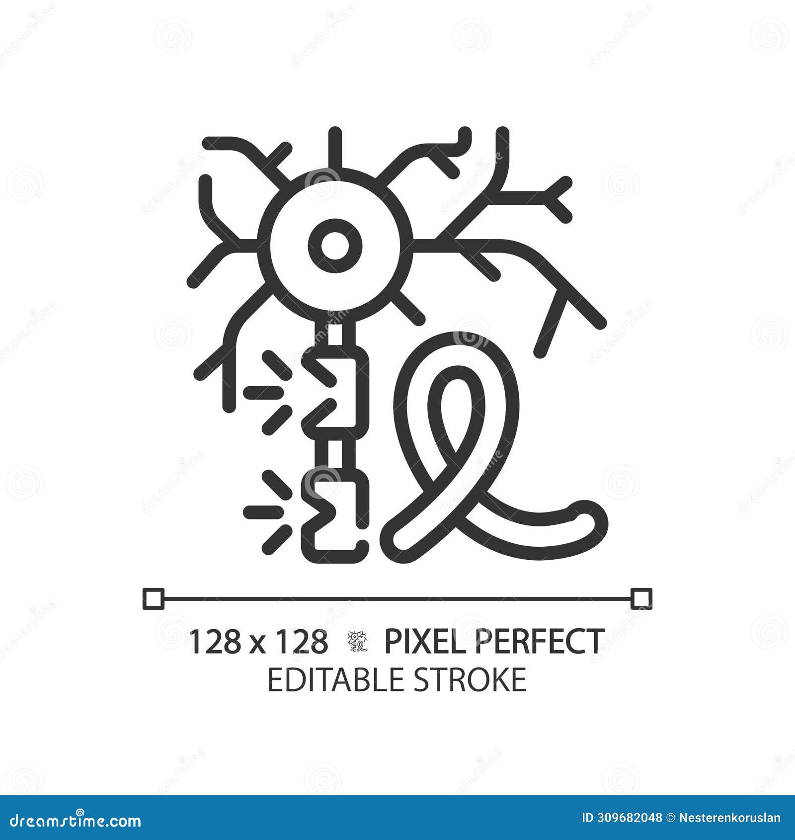 Multiple Sclerosis Linear Icon Vector Illustration | CartoonDealer.com ...