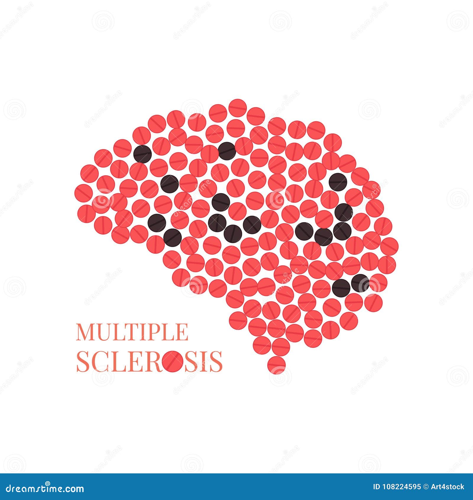 Multiple Sclerosis Poster with Brain Stock Vector - Illustration of ...