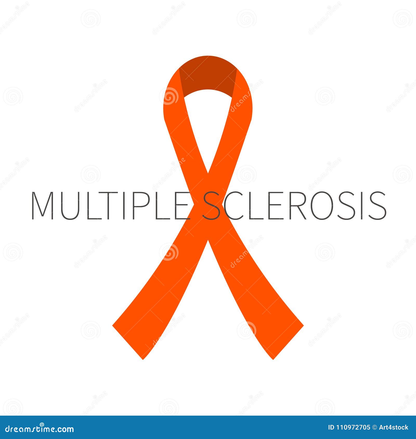 Multiple sclerosis ribbon stock vector. Illustration of isolated ...