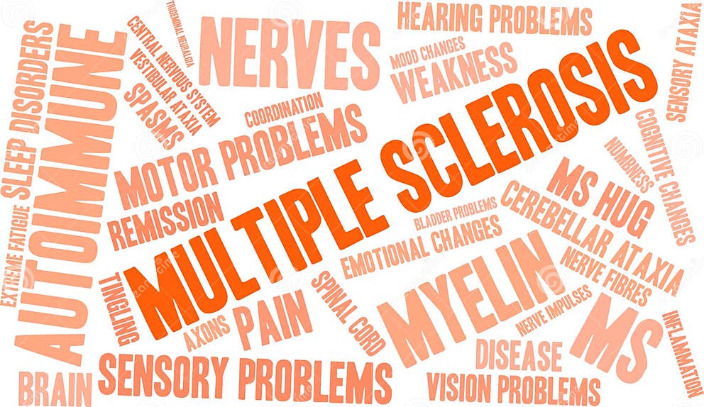 Multiple Sclerosis Word Cloud Stock Vector - Illustration of nerves ...