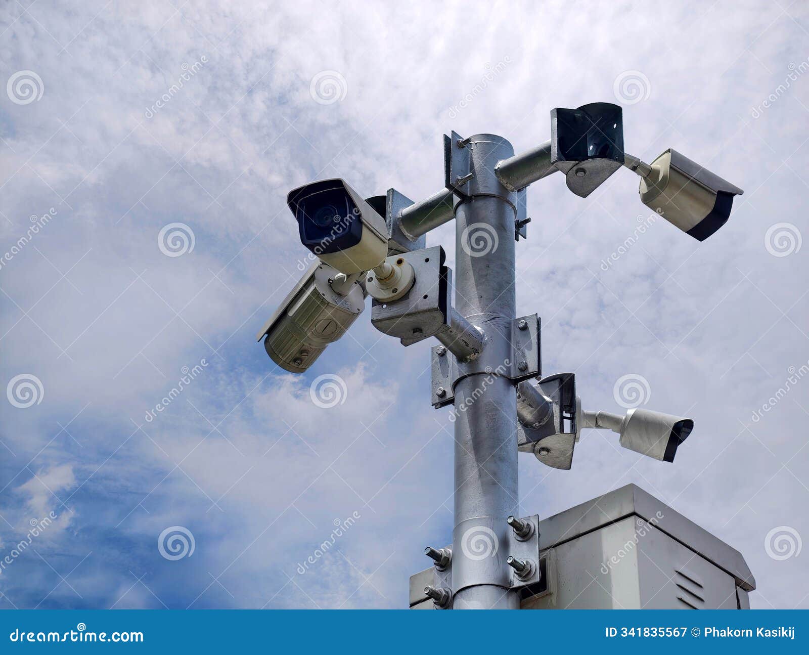 Multiple Security Cameras Installed To Ensure Safety, Set Against a ...