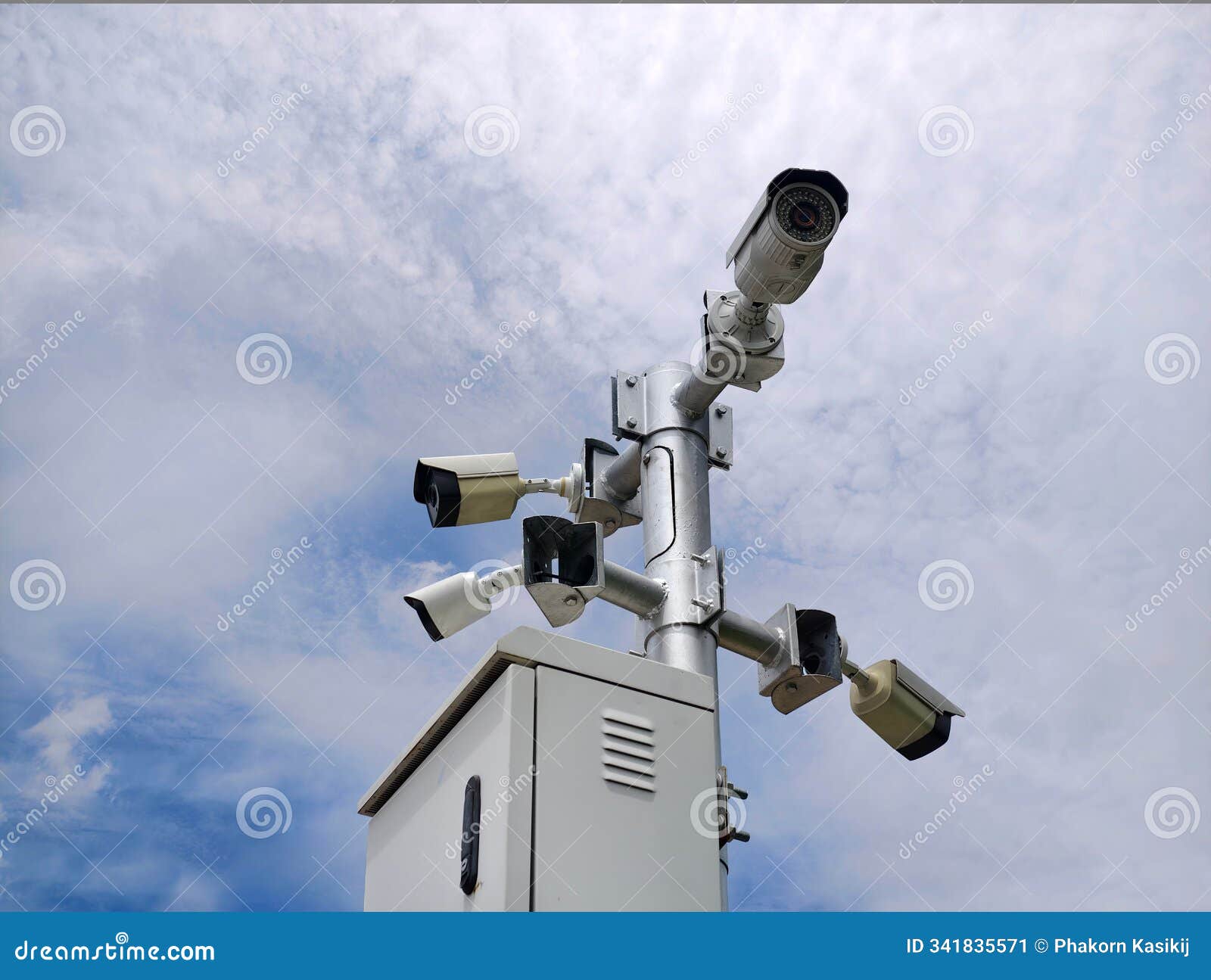 Multiple Security Cameras Installed To Ensure Safety, Set Against a ...