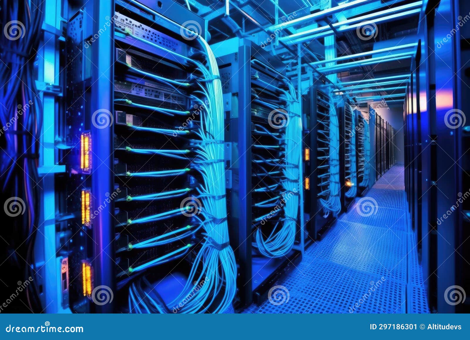 Multiple Server Bays with Individual Cooling Fans Stock Image - Image ...