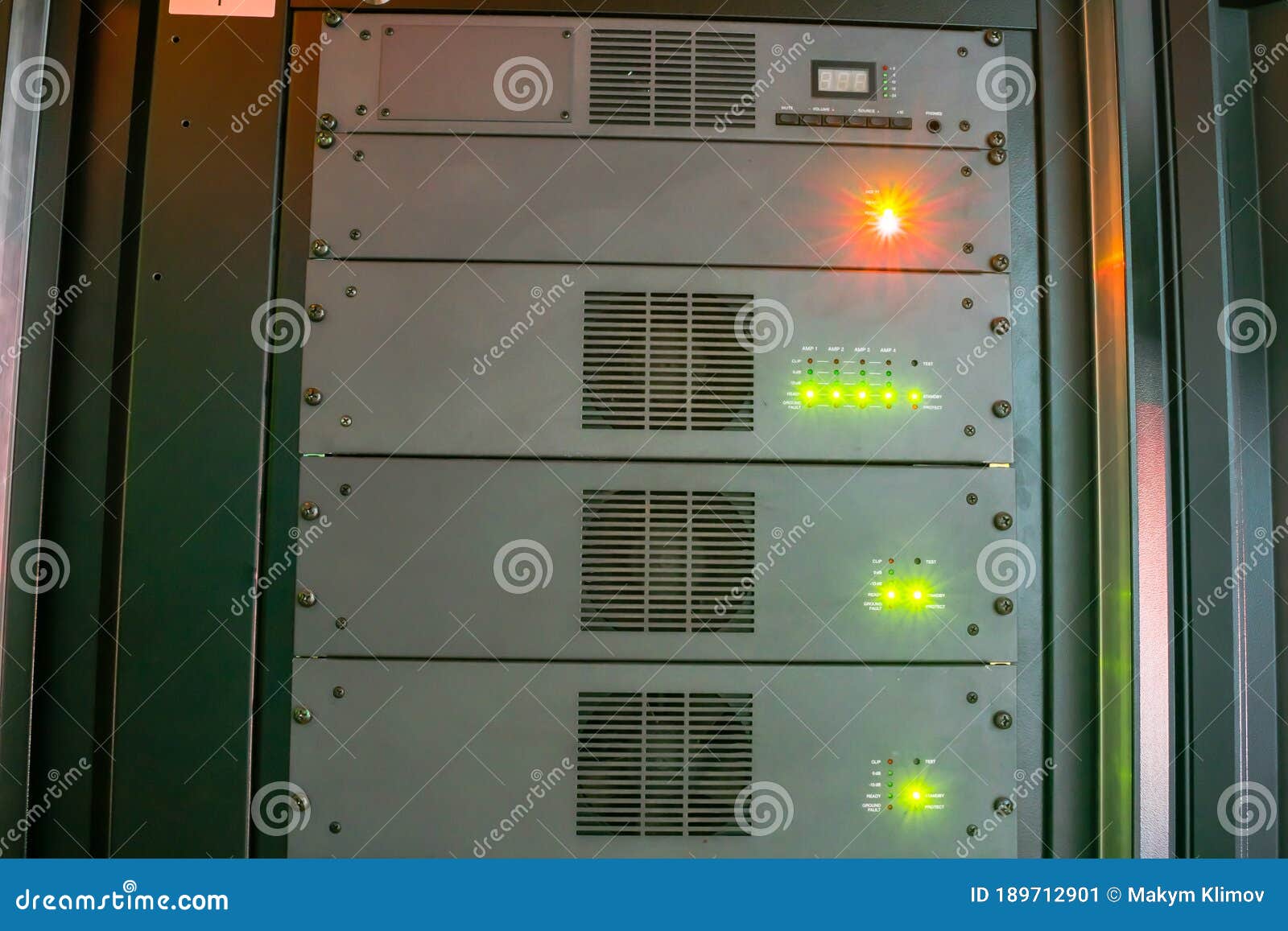 Multiple Servers Installed in the Rack in the Control Room Stock Image ...