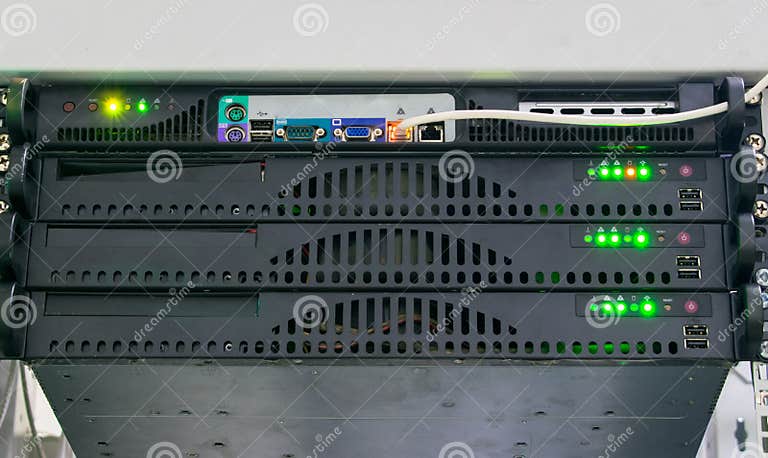 Multiple Servers Installed in a Rack in a Server Room Stock Image ...