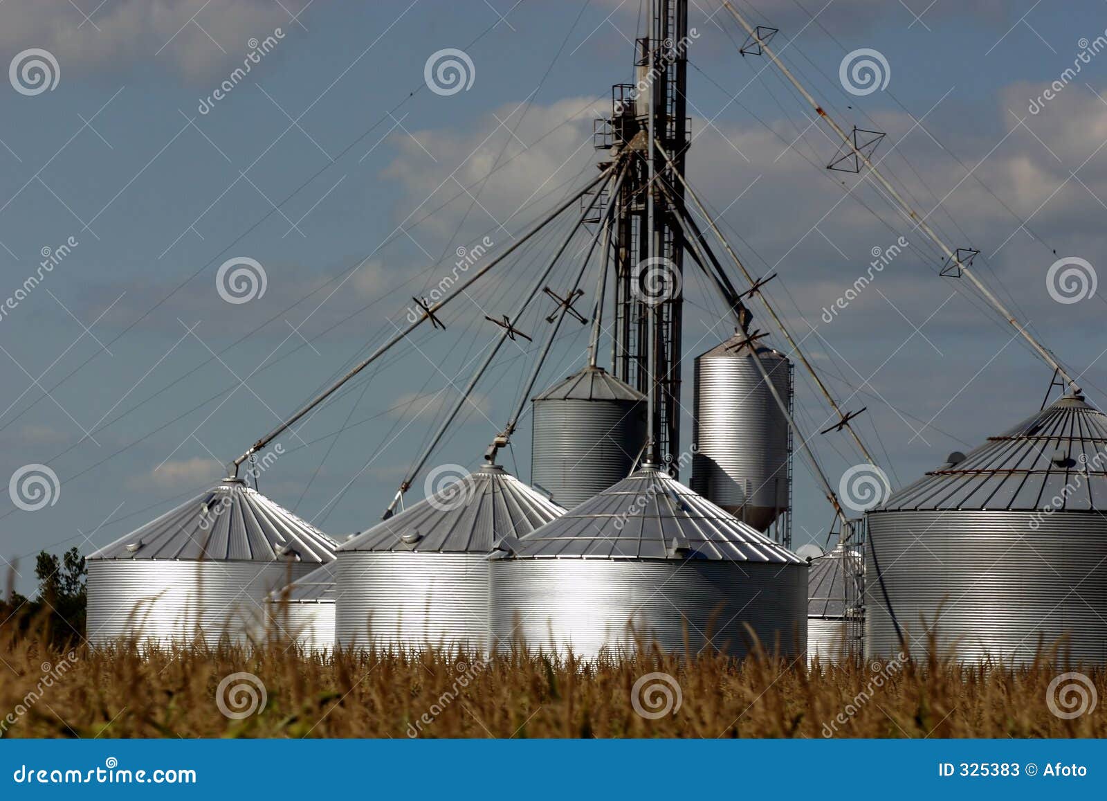 Multiple silos stock image. Image of country, farm, steel - 325383
