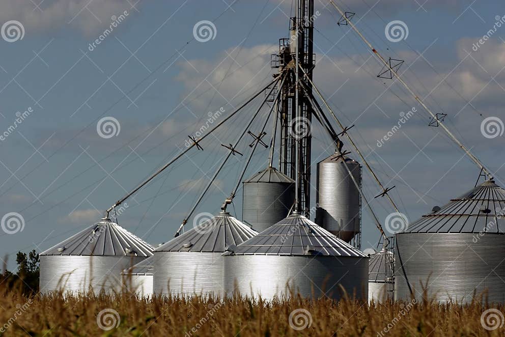 Multiple silos stock image. Image of country, farm, steel - 325383