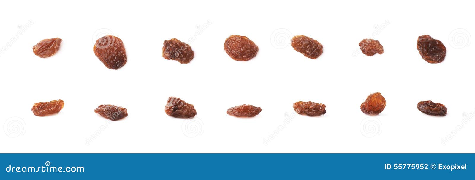 Multiple Single Raisins Isolated Stock Photo - Image of snack, closeup ...