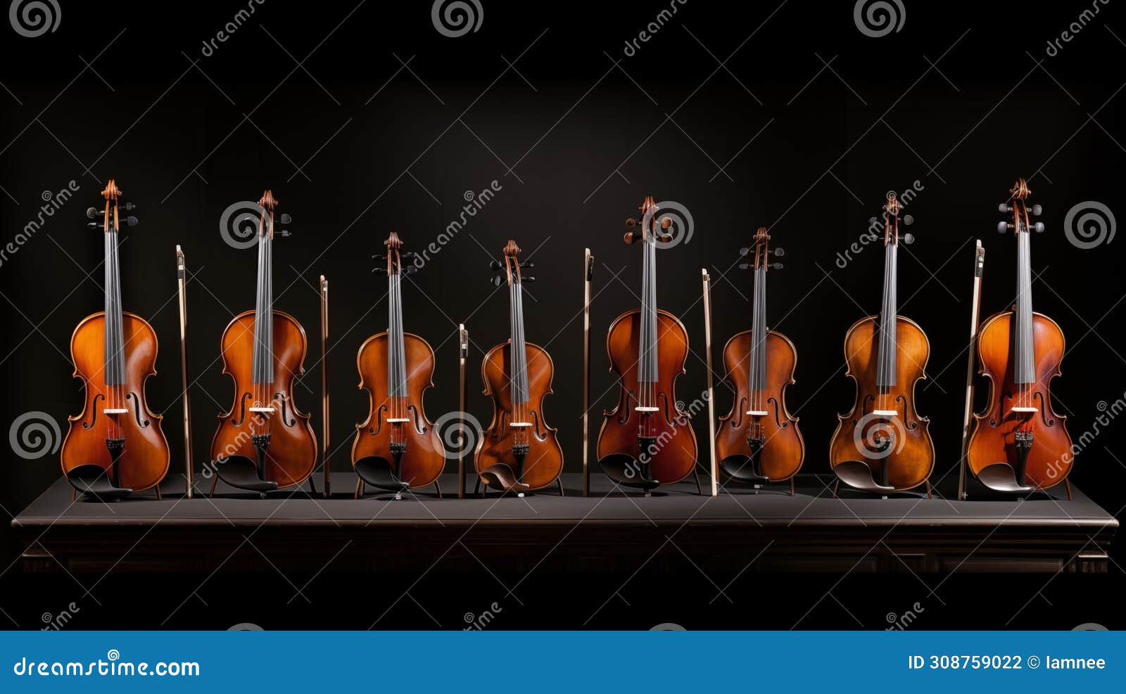 Various Sizes of Violins in Standard Musical Form.AI Generated Stock ...