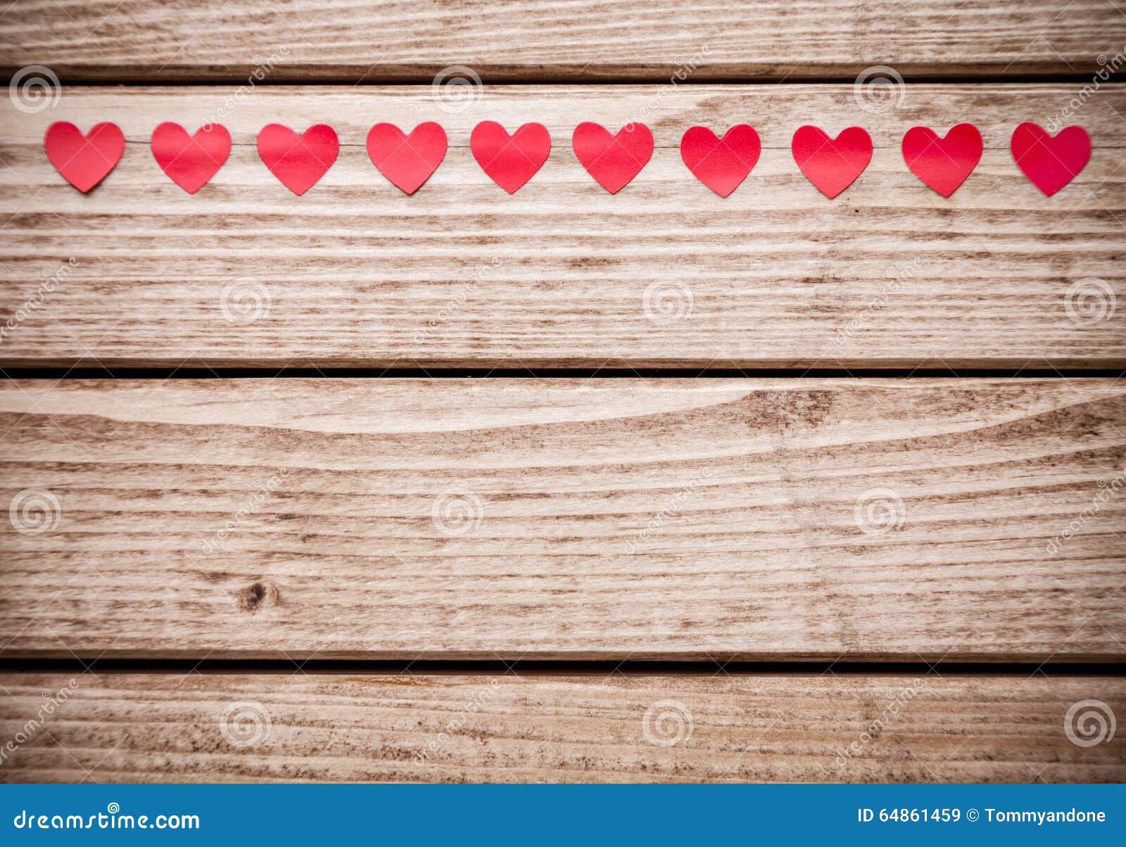 Multiple Small Red Hearts on Wooden Background Stock Image - Image of ...