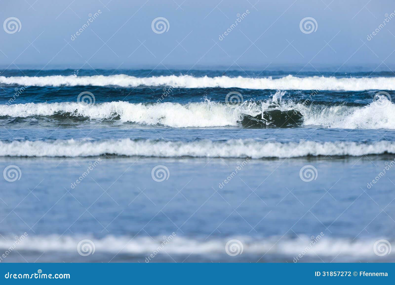 Multiple Small Waves Break Near Shore Stock Photo - Image of pacific ...