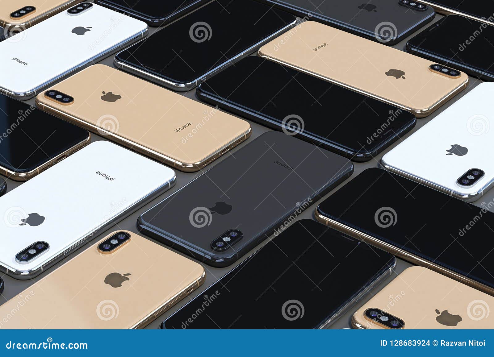 Assortment of IPhone Xs Gold, Silver and Space Grey, Landscape ...