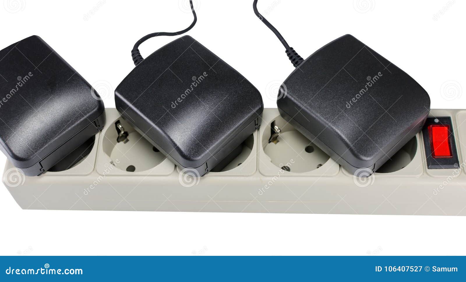 Multiple Socket with Power Supplies Stock Image - Image of overload ...