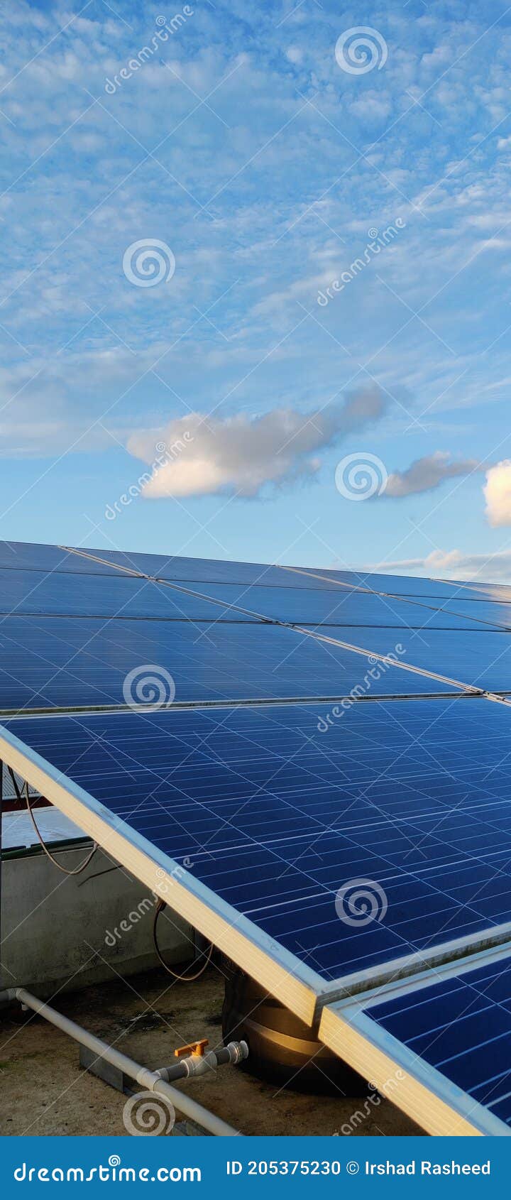 Multiple solar panels stock photo. Image of reflection - 205375230